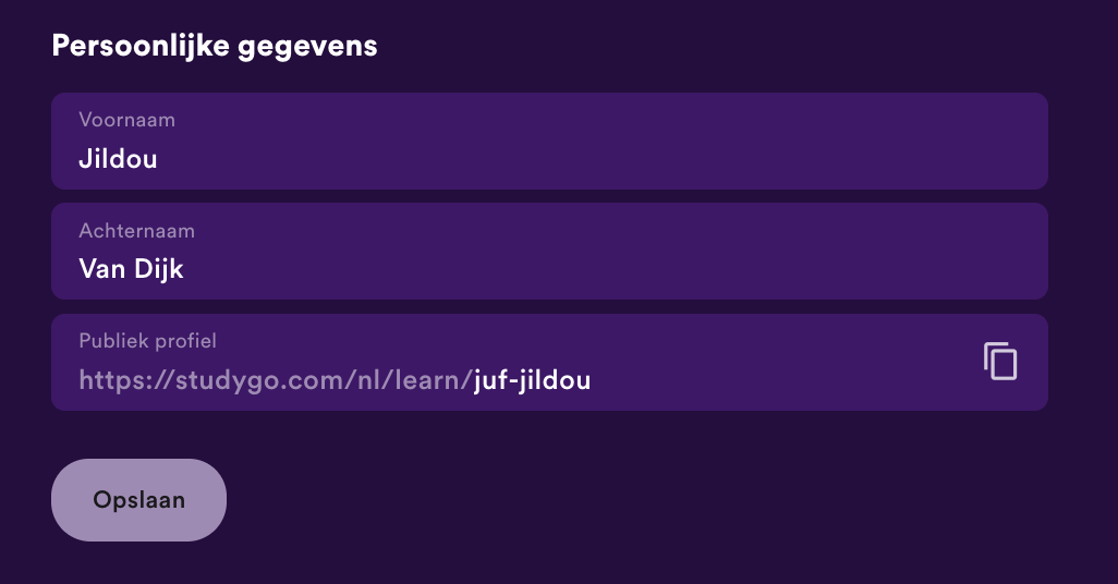Waar pas ik mijn naam aan op StudyGo? – StudyGo Klantenservice