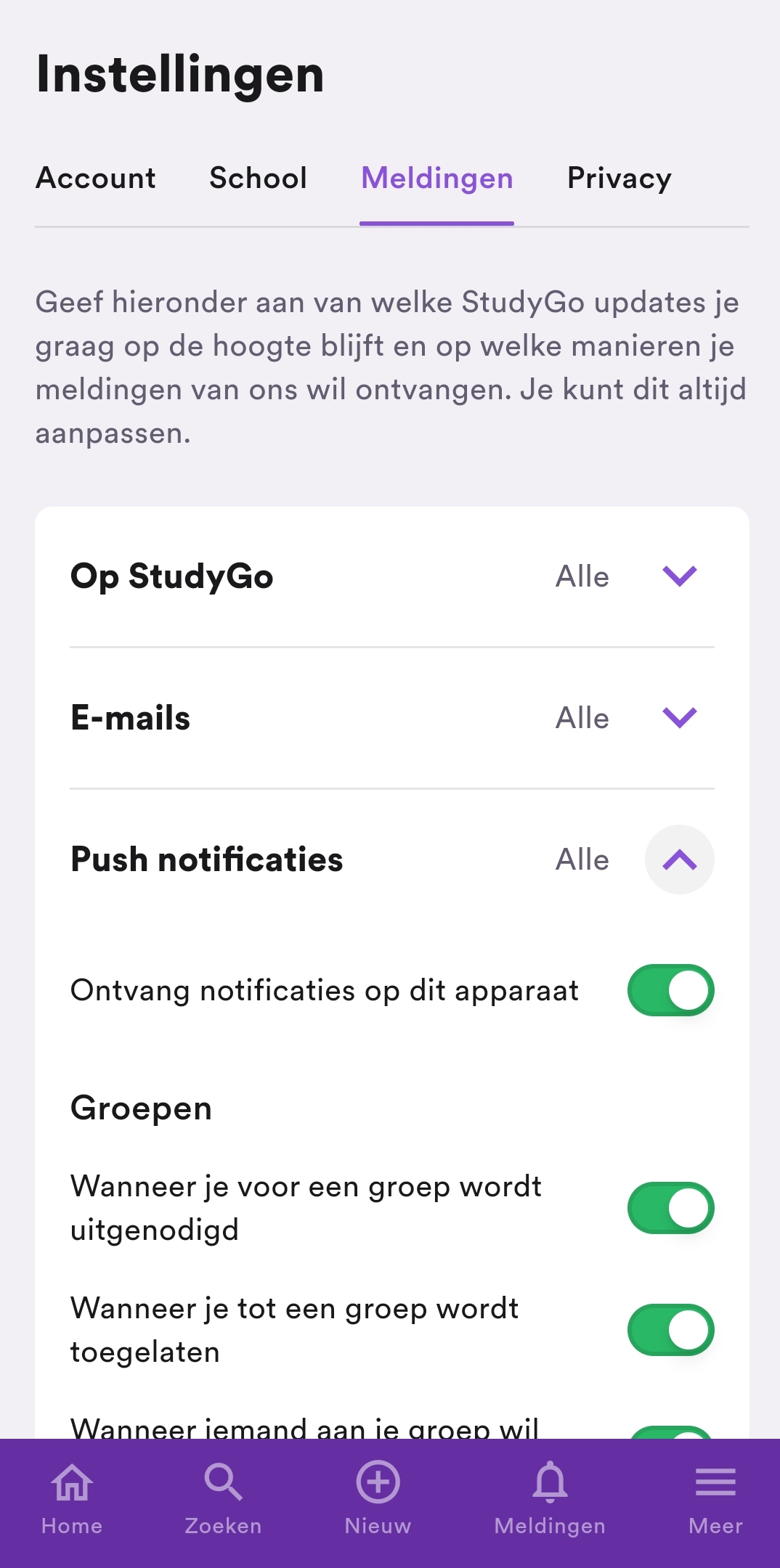 Hoe zet ik de push notificaties van de StudyGo app aan- of uit? – StudyGo Klantenservice